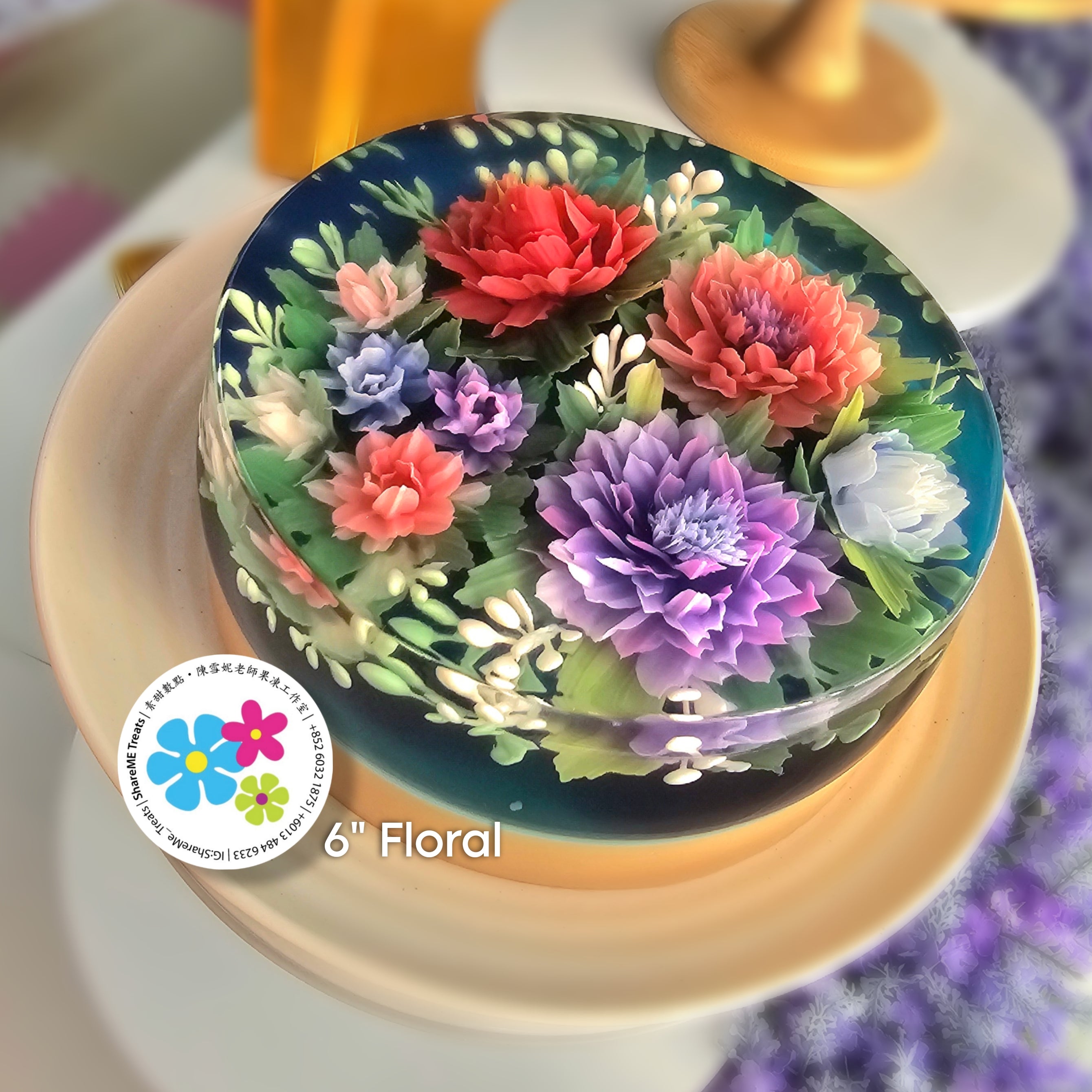 6" 3D Jelly Cake (Flowers) 1.3kg. Grand Opening Promotion – ShareMe Treats